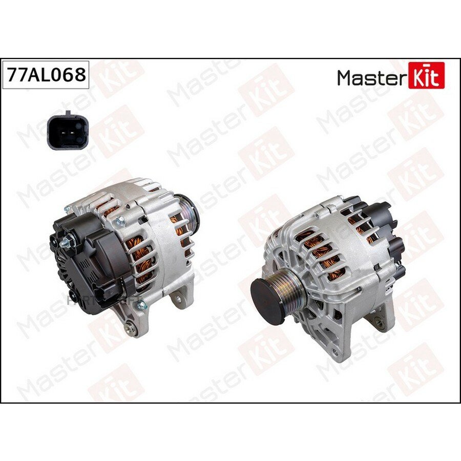 Генератор RENAULT DUSTER CAPTUR 2014- 120A от официального дистрибьютора, MASTERKIT, артикул 77AL068