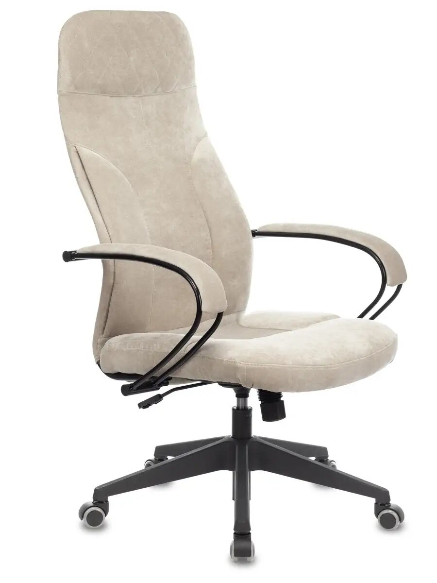 Кресло компьютерное Бюрократ CH-608 Fabric, песочный цвет, до 120 кг, топ-ган