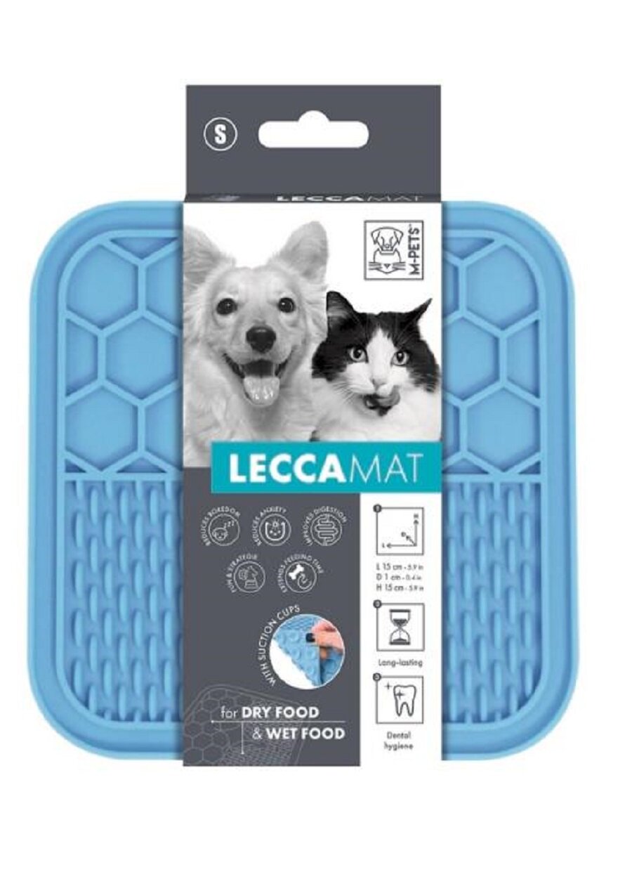 M-PETS Лизательный коврик для домашних животных голубой S 15x15x1 см