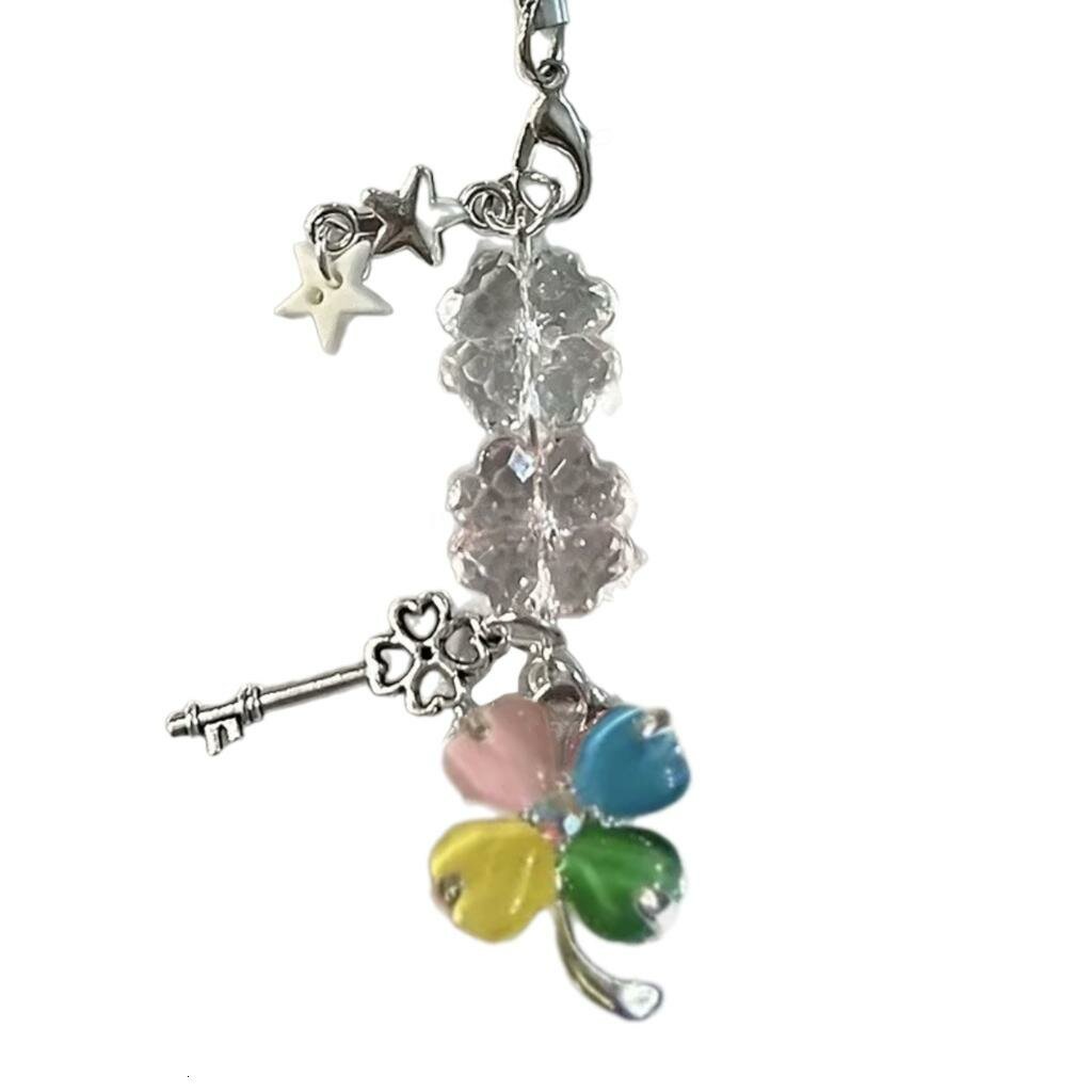 Брелок, Цепочка для мобильного телефона ручной работы из бисера с четырехлистным клевером на удачу-цвет