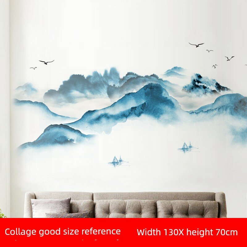 Наклейки на стену в китайском стиле, самоклеящиеся, для спальни, теплый китайский стиль, наклейки на стену для