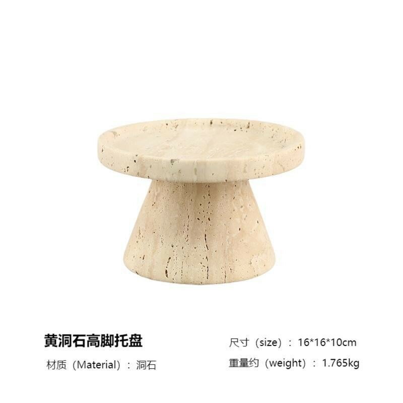 Горячая распродажаСовременный минималистичный геометрический мраморный поднос из травертина для гостиной, столовой, входа, отеля, модельного дома, домашнего декора