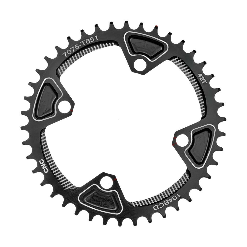 Круглая звездочка для велосипеда 40T/42T, 104BCD, 42T Черный