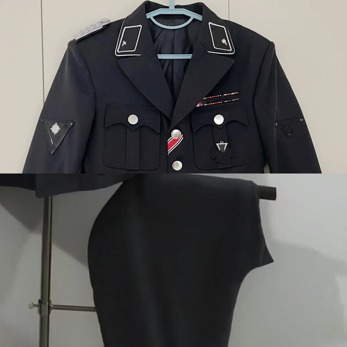 Черная кашемировая униформа M32 для мужчин XL, Coat and Trousers