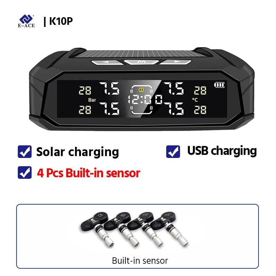 E-ACE K10P TPMS Датчик Давления в Шинах, 4 шт.