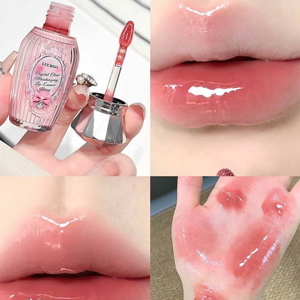 LUCKGO Lip Essence Clear Moisturizing Honey Mirror Lip Light Glaze Glossy Moisturizing Lip S2M3