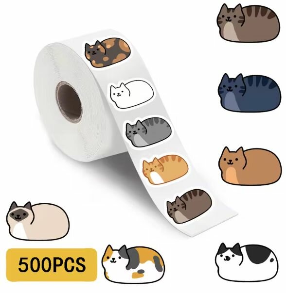 Набор 500 шт. наклеек с котиками, мотивационные стикеры для учеников, украшение класса, подарки учителям