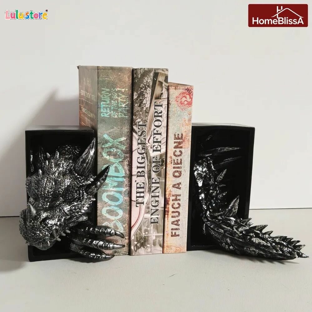 2 шт. Фантастический держатель для книги на полке в виде динозавра, декоративный держатель для книг в винтажном стиле, подставка для книг дракон, идеальный подарок для него