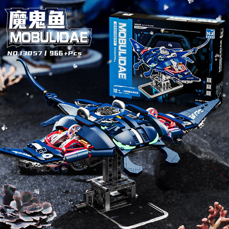 Meiji Механические Животные Конструкторы Игрушки Электромеханический и Ручной Механический Кит Тираннозавр Сборка