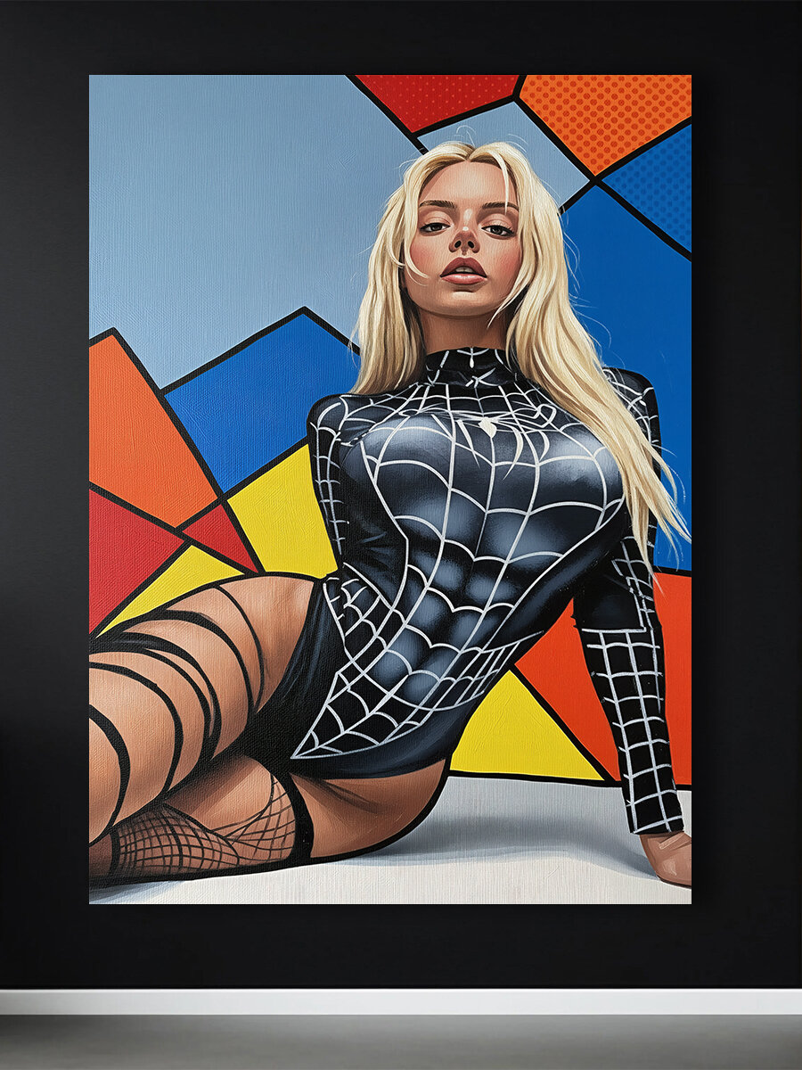 Картина интерьерная - "Стильные девушки в купальниках, бикини, яркий дизайнерский арт на стену в спальню для мужчины" , 40х60 см.