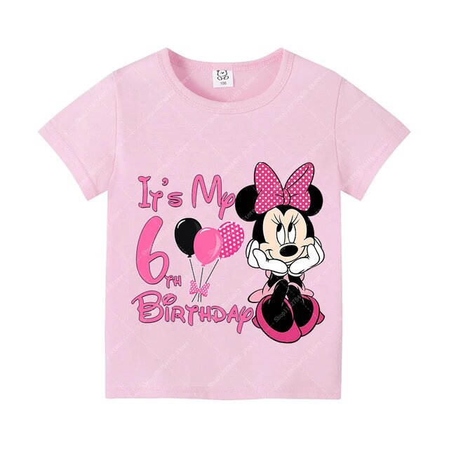 Футболка с Микки и Минни Маусом от Disney. Летняя хлопковая футболка для детей и взрослых. Футболка с короткими рукавами для вечеринки по случаю дня рождения.