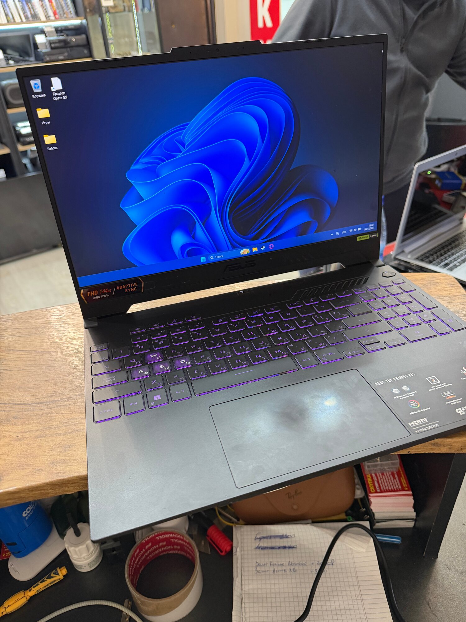 Игровой Ноутбук Asus Gaming A15 TUF FA507N Ryzen 7-7gen/16/512SSD/RTX4050/6gb/15.6/144hz/FullHD