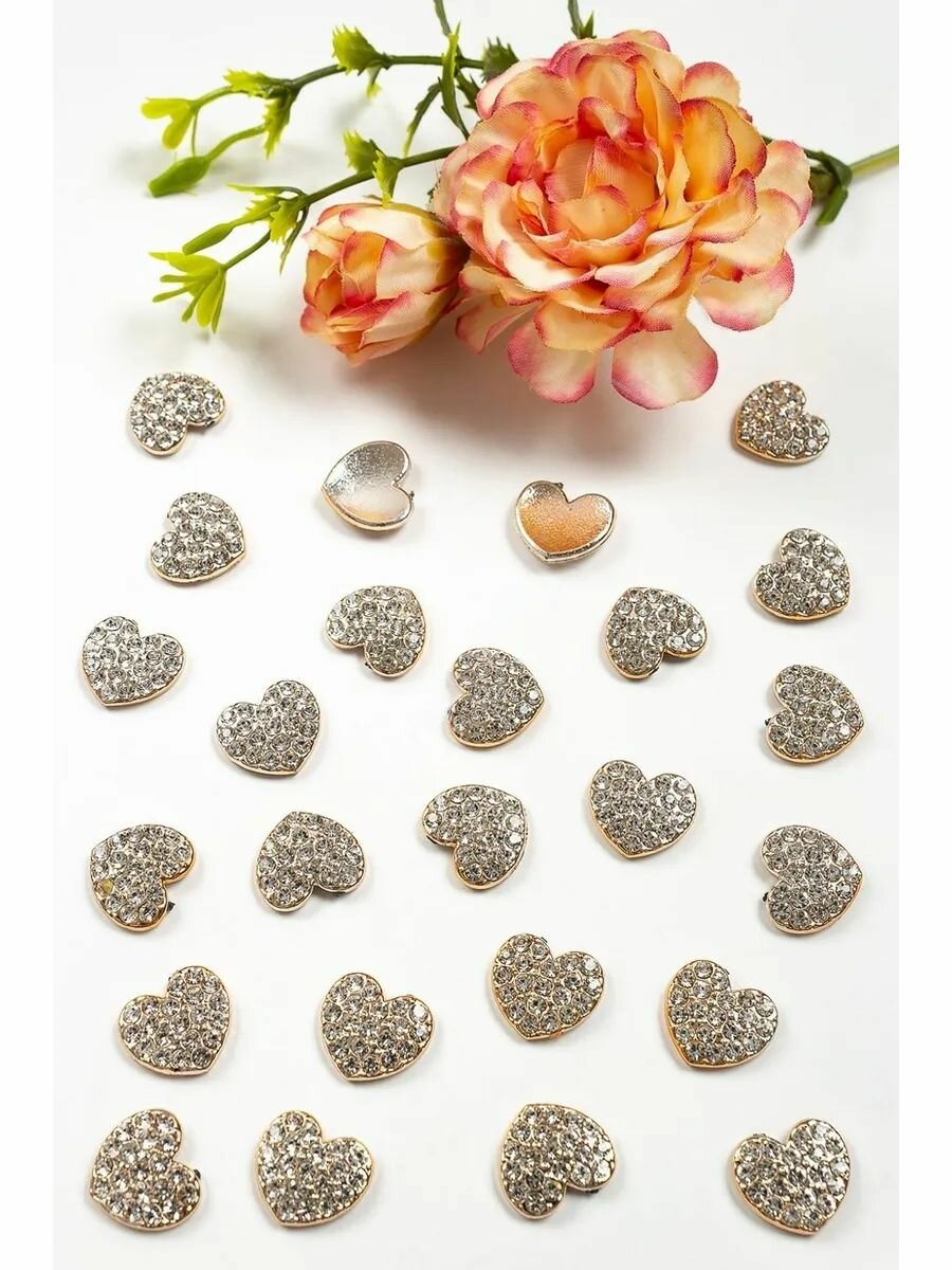 Кабошон флоризель пластик Сердечко 14*13мм (10 шт)