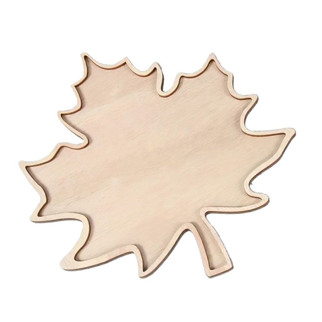 Блюдце из твердой древесины в форме кленового листа