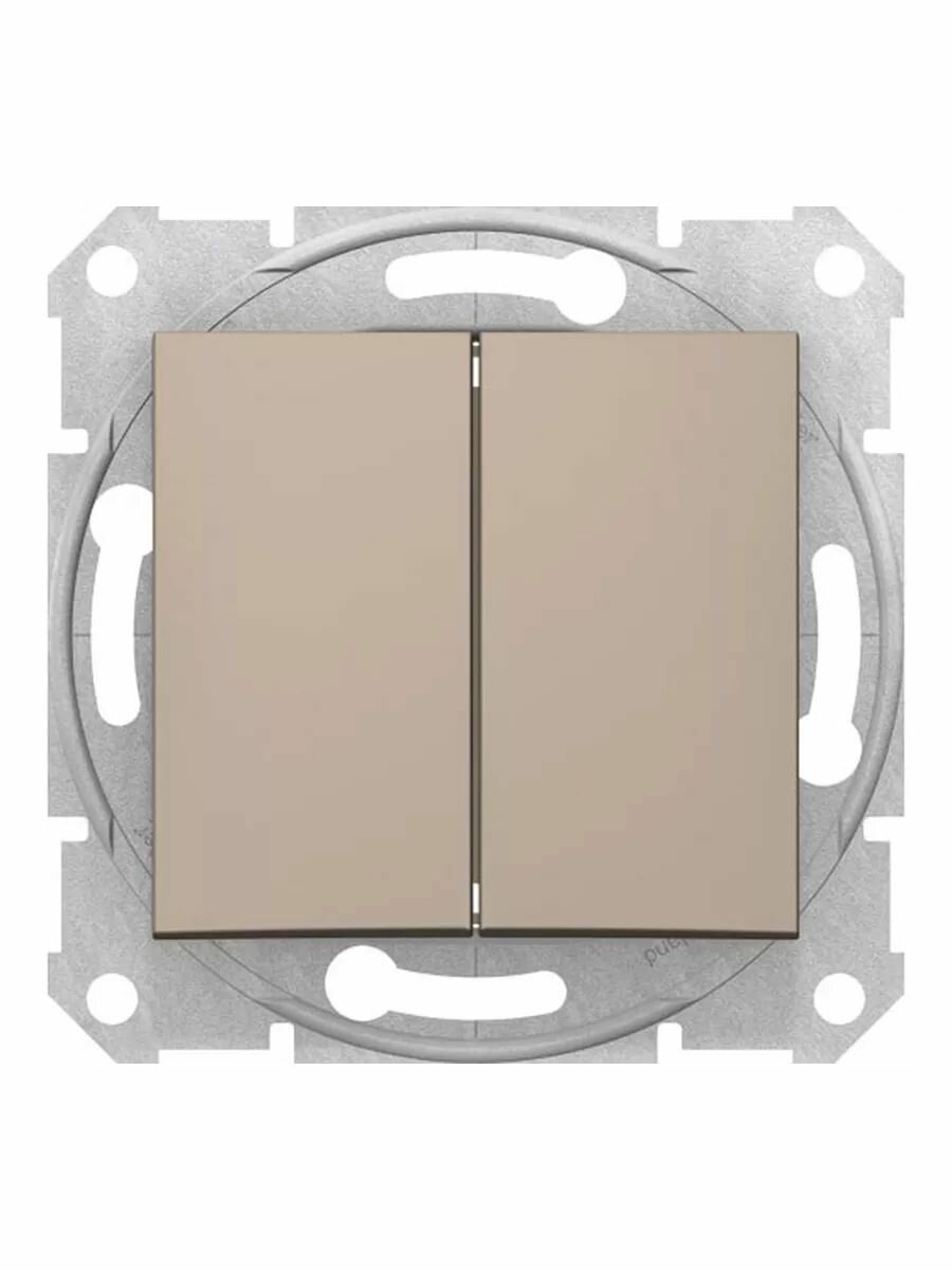 Sedna Выключатель двухклавишный в рамку титан сх.5 SDN0300168 Schneider Electric