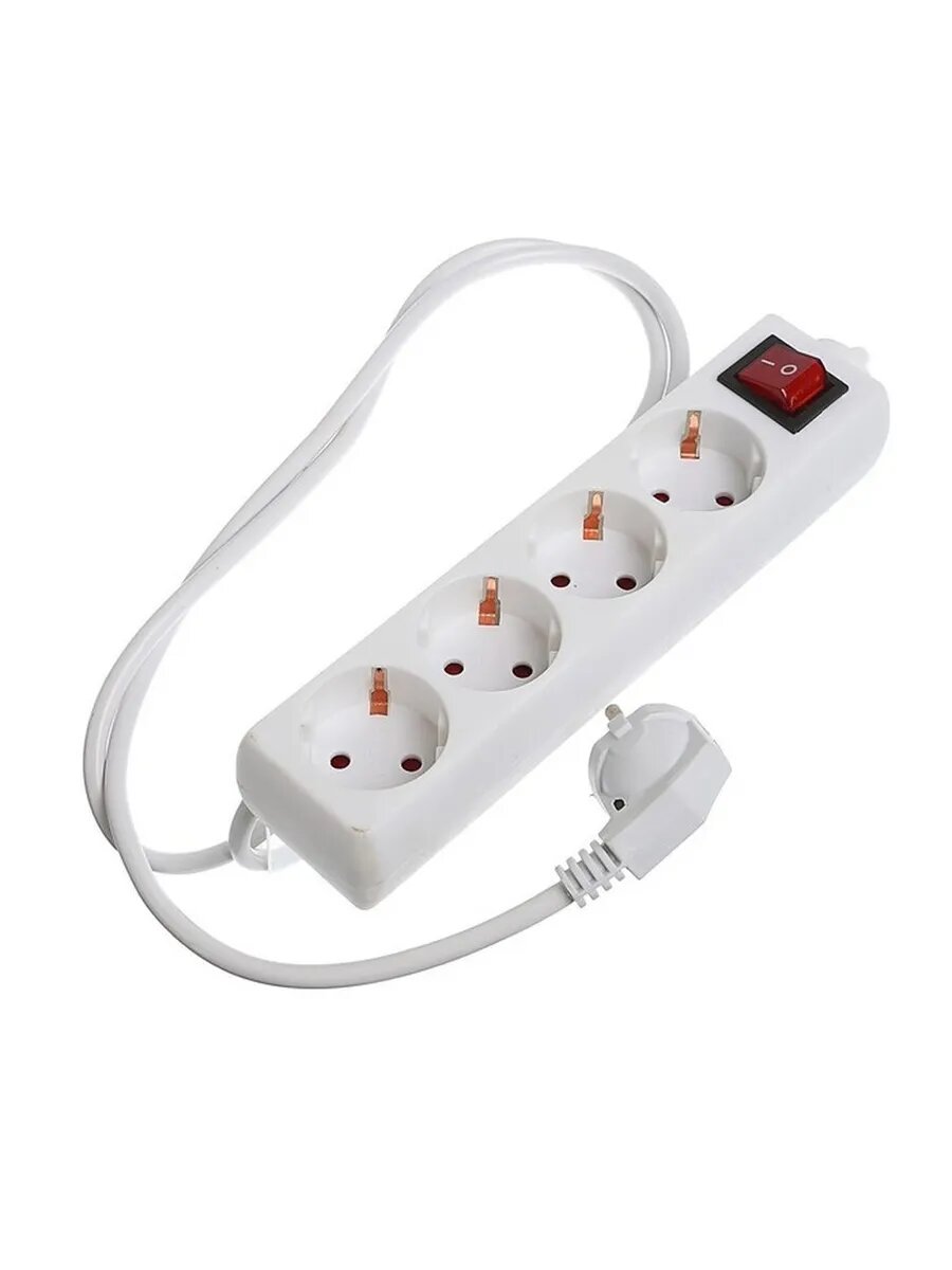 Удлинитель с выключателем и 4 розетками