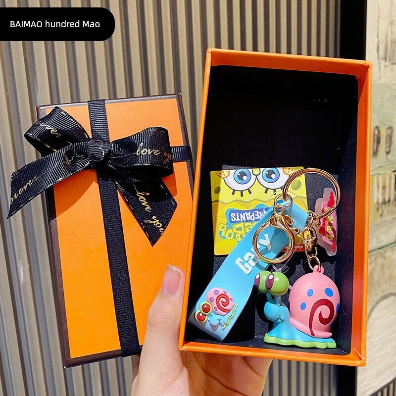 Оригинальный брелок-подвеска «Губка Боб» для ключей, креативный мультяшный брелок для мужчин и женщин, украшение для