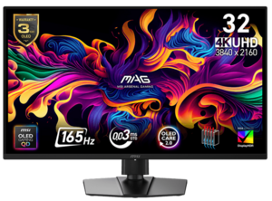 Монитор MSI Монитор 31.5" MSI MAG 322UP QD-OLED E1 QD-OLED 3840x2160, 165 Гц, 0.03 мс, 16:9, 250 кд/м², HDMI 2.1, DP, USB-C (15 Вт), 3.5 Jack, HDR10, DisplayHDR 400 True Black, Adaptive-Sync, черный