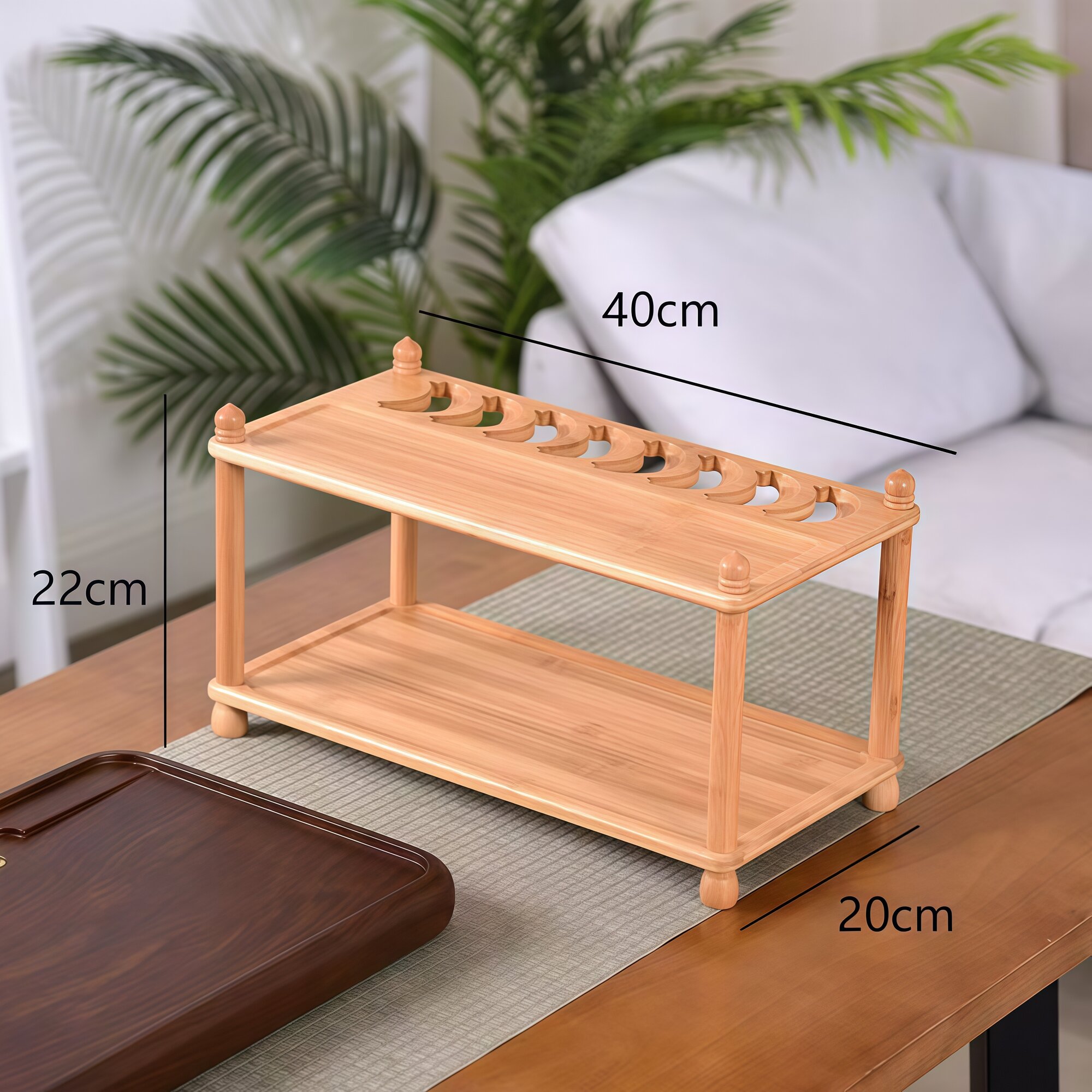 Блюдо 2-уровневое, менажница40х22х20 см Elan Gallery, бамбук