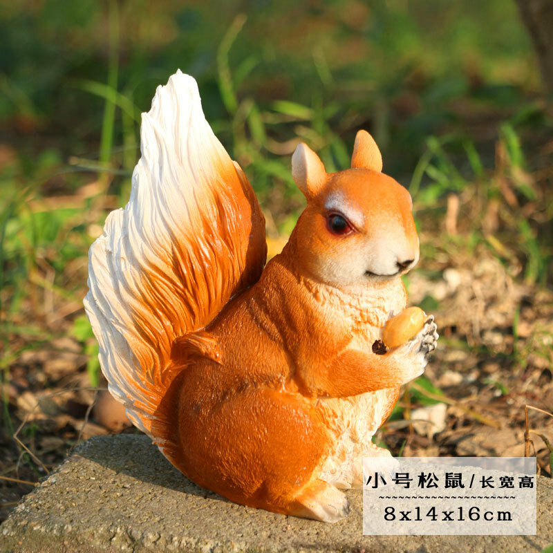 Наружный искусственный орнамент белки из смолы для сада и двора, маленькая скульптура животного, декор для сада и ландшафта, маленький элемент