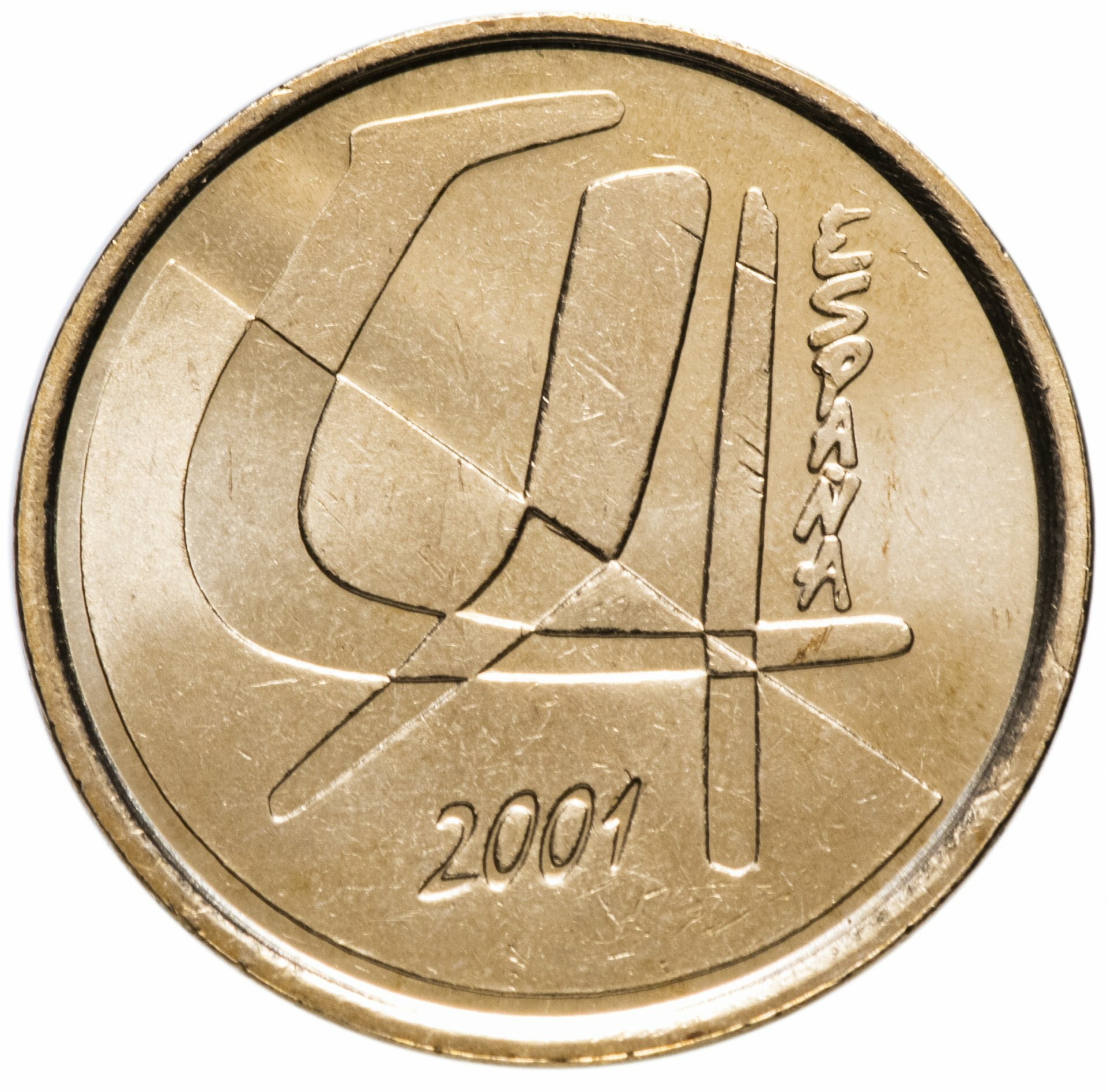 Испания 5 песет pesetas 2001, Бронза, в сохранности AU-UNC