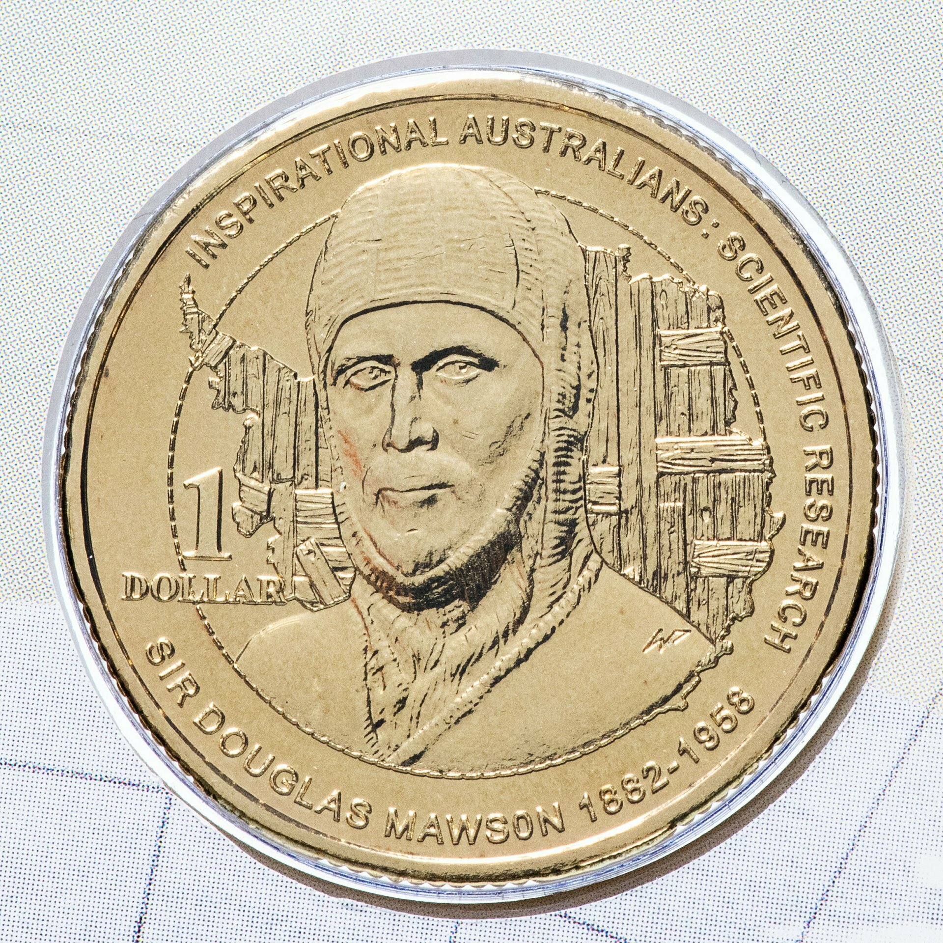 Австралия 1 доллар 2012 "Вдохновляющие австралийцы - Сэр Дуглас Моусон", Бронза, в сохранности UNC