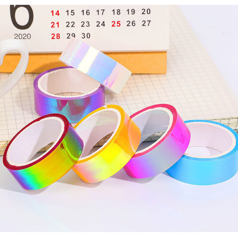 Креативная радужная пленка, лазерная лента, стильная цветная декоративная водонепроницаемая лента, материал для студенческого дневника, DIY коллаж
