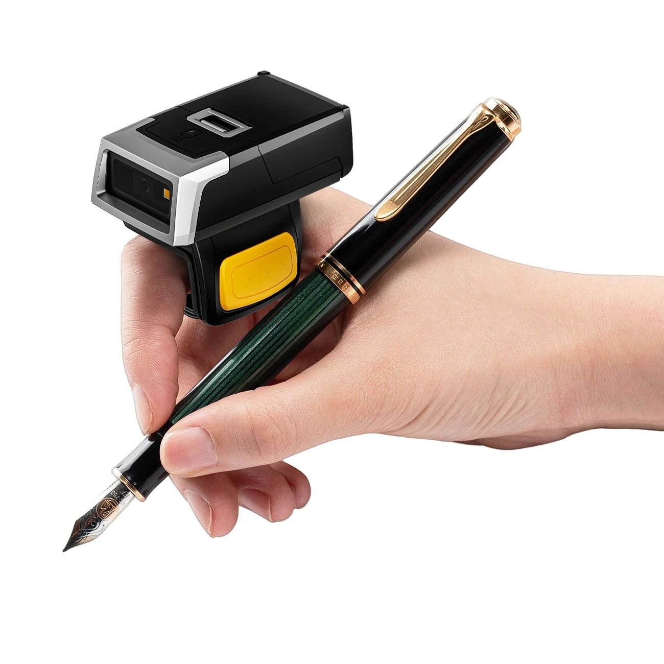 Экспортный Bluetooth 2D носимый мини-сканер в виде кольца, съемный портативный сканер с функцией сканирования NFC.