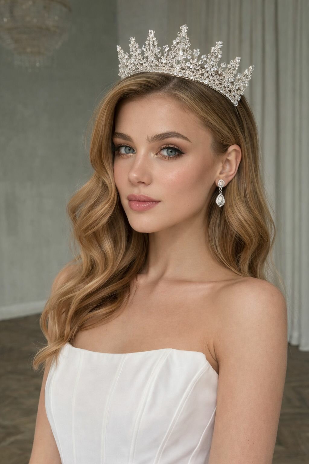 Диадема серебристый цвет