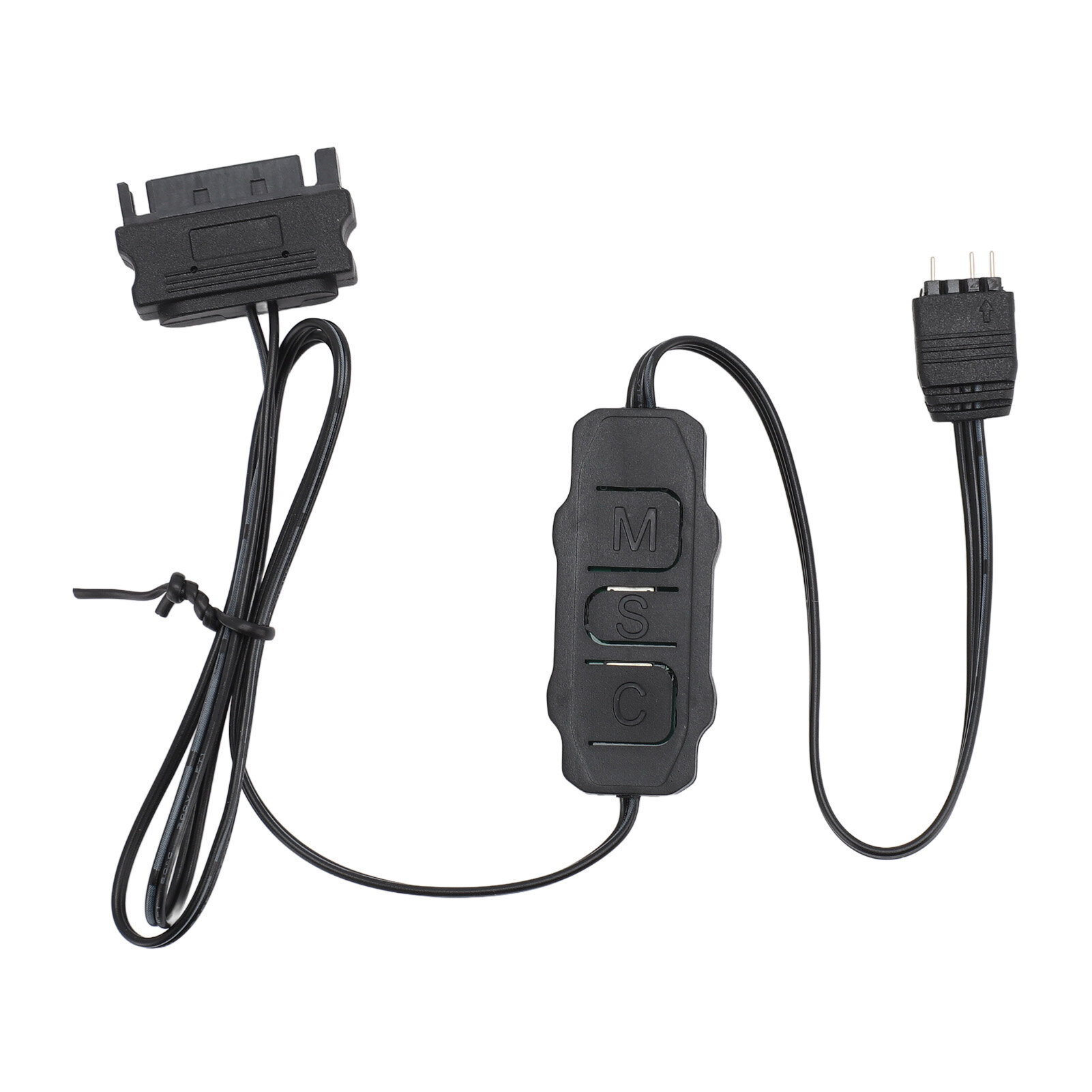 ARGB Controller Professional 5V 3 Pin SATA Power Supply Light Stripe Remote for PC Fans Coolers DIY Devices Black