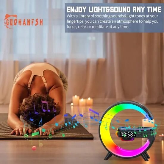 Bluetooth-колонка, музыкальная колонка, ночной свет RGB, беспроводное зарядное устройство для телефона