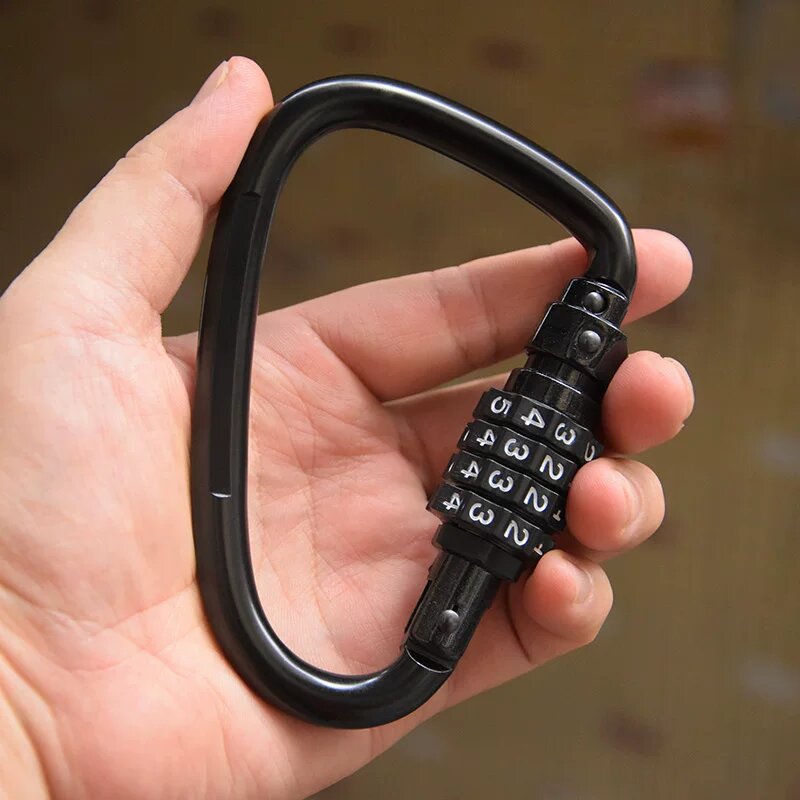 Многофункциональный открытый быстроподвесной небольшой металлический карабин с паролем, D-образный большой кольцевой