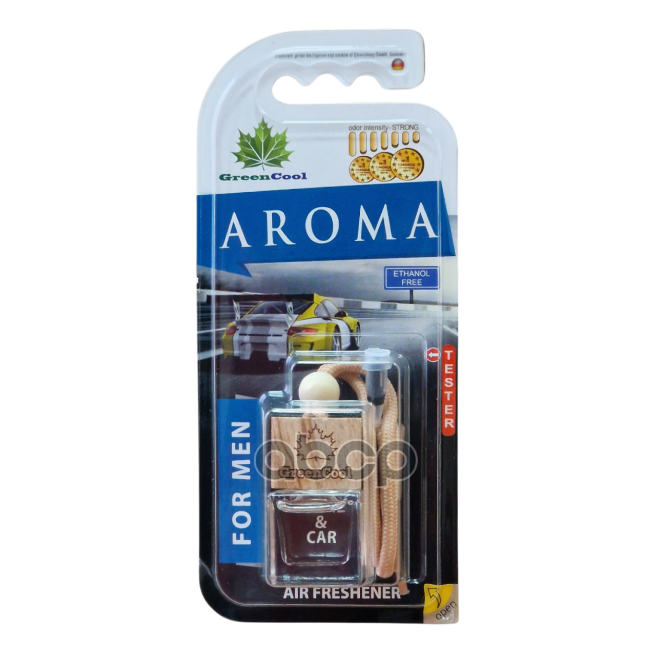 Ароматизатор автомобильный! подвесн. GreenCool AROMA FOR MEN, 6мл с тестером GreenCool арт. GC3740