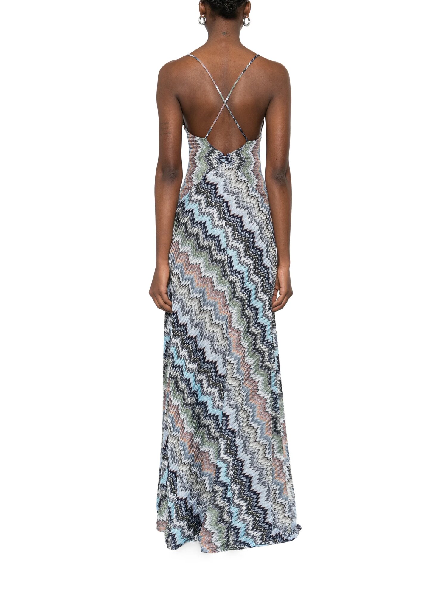 Платье Missoni Chevron strap maxi dress, размер 44, grey — фото 1