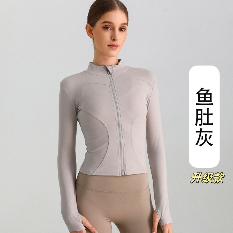 2025 Лулу, стильный облегающий спортивный костюм с длинным рукавом для осени и зимы, защитный куртка для бега на улице, фитнес-куртка для йоги для женщин