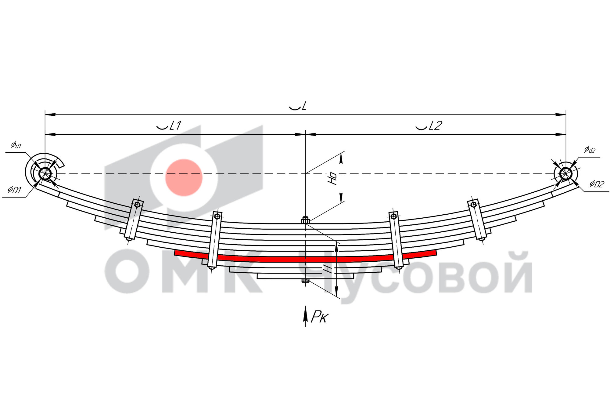 Лист №7 Рессора передняя для FAW J6 10 листов