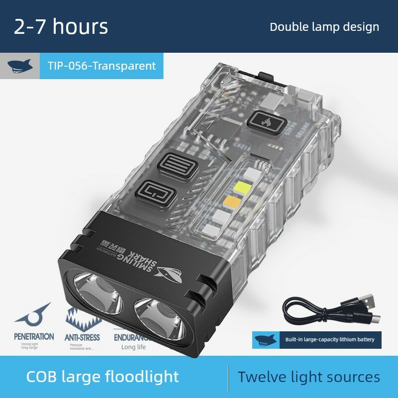 Многофункциональный рабочий фонарь, магнитный, портативный, мини-фонарик, двойной источник света, ветрозащитный,