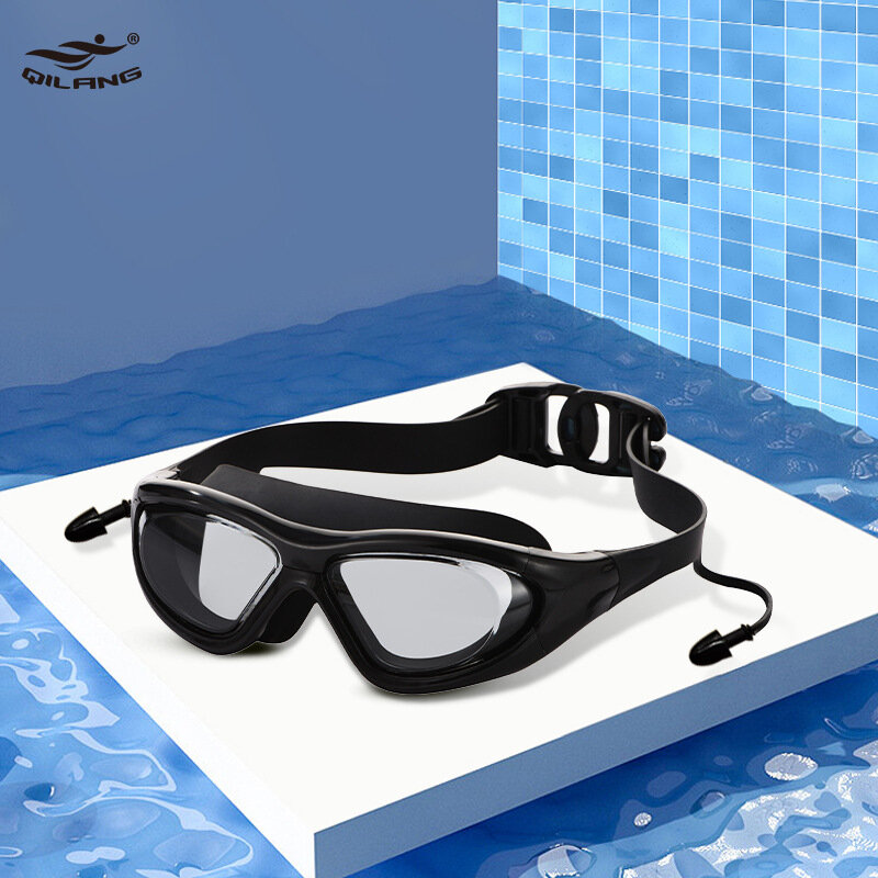Очки для дайвинга Qi Lang водонепроницаемые противотуманные очки для плавания с большой оправой для взрослых унисекс