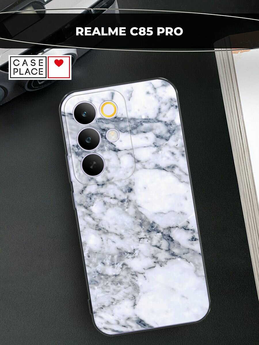 Чехол на Realme C85 Pro / Реалми C85 Про с принтом Серый мрамор