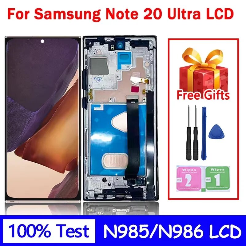 TFT-экран для Samsung Note 20 Ultra N986B N985 N985F, дисплей Note20 Ultra 5G, ЖК-дисплей с рамкой