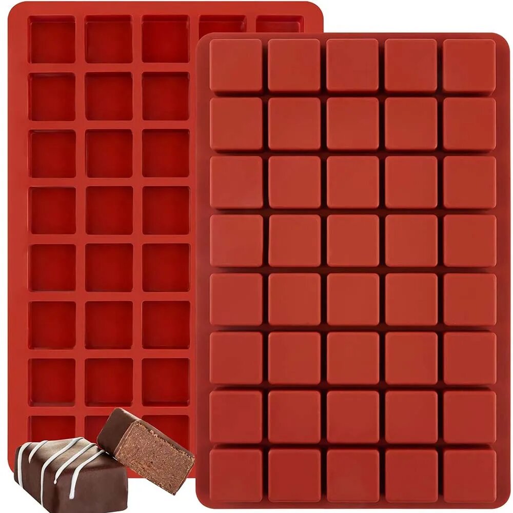 Квадратная силиконовая форма с 40 полостями, мини-конфеты, шоколад, желейный кубик льда, желе, трюфели, пралине, формы для гуаны, инструменты для украшения торта