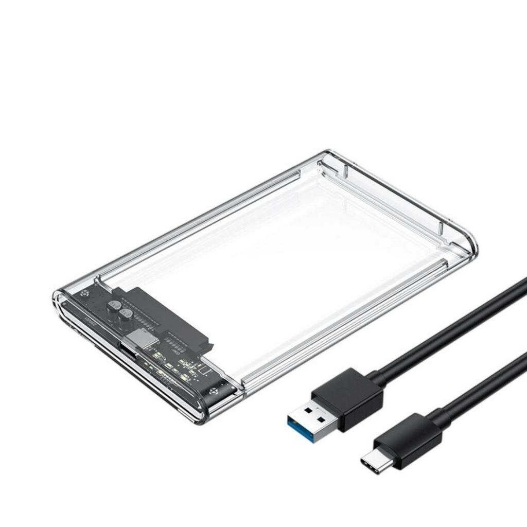 Внешний корпус для жесткого диска 2.5", Прозрачный - Разъем USB3.1