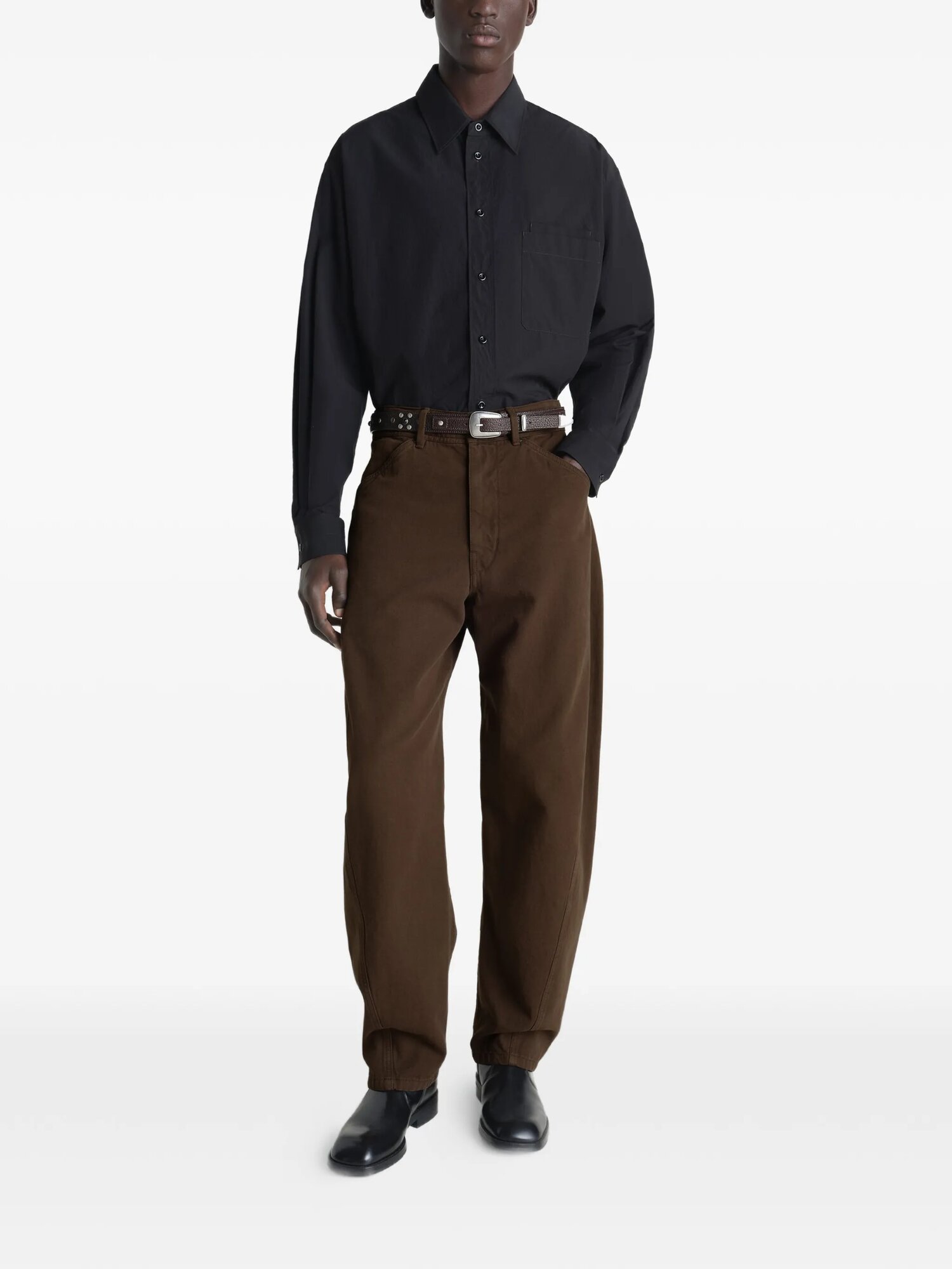 Брюки LEMAIRE Multiple-pocket trousers, размер 46, brown — фото 1