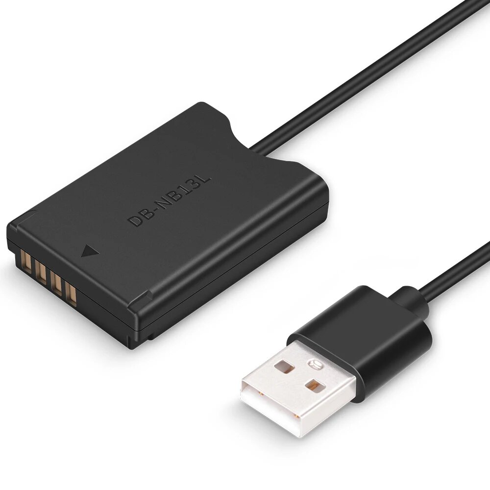 Фиктивный аккумулятор KingMa NB-13L с адаптером питания USB-A, соединителем постоянного тока для Canon G7X2 G7X3 G5X2 G9X2 G1X3 G5X G9X SX620 SX720 SX730 HS