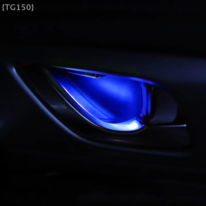 Светодиодная Подсветка Для Дверных Ручек Автомобиля, Круглая Прозрачная Лампа Для Декора Салона И Стайлинга