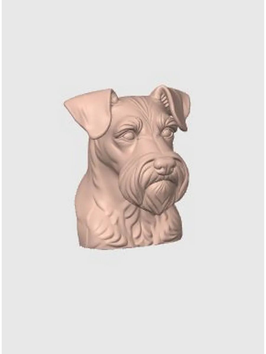 Статуэтка собаки-Миниатюрн. шнауцер с нат. ушами(10см, бежевый)