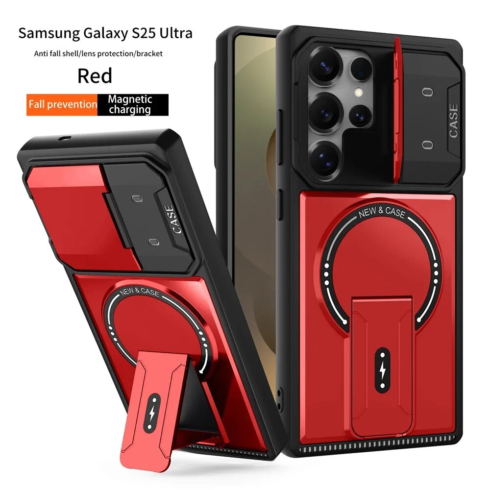 Красный чехол-подставка для Samsung Galaxy S23 Ultra