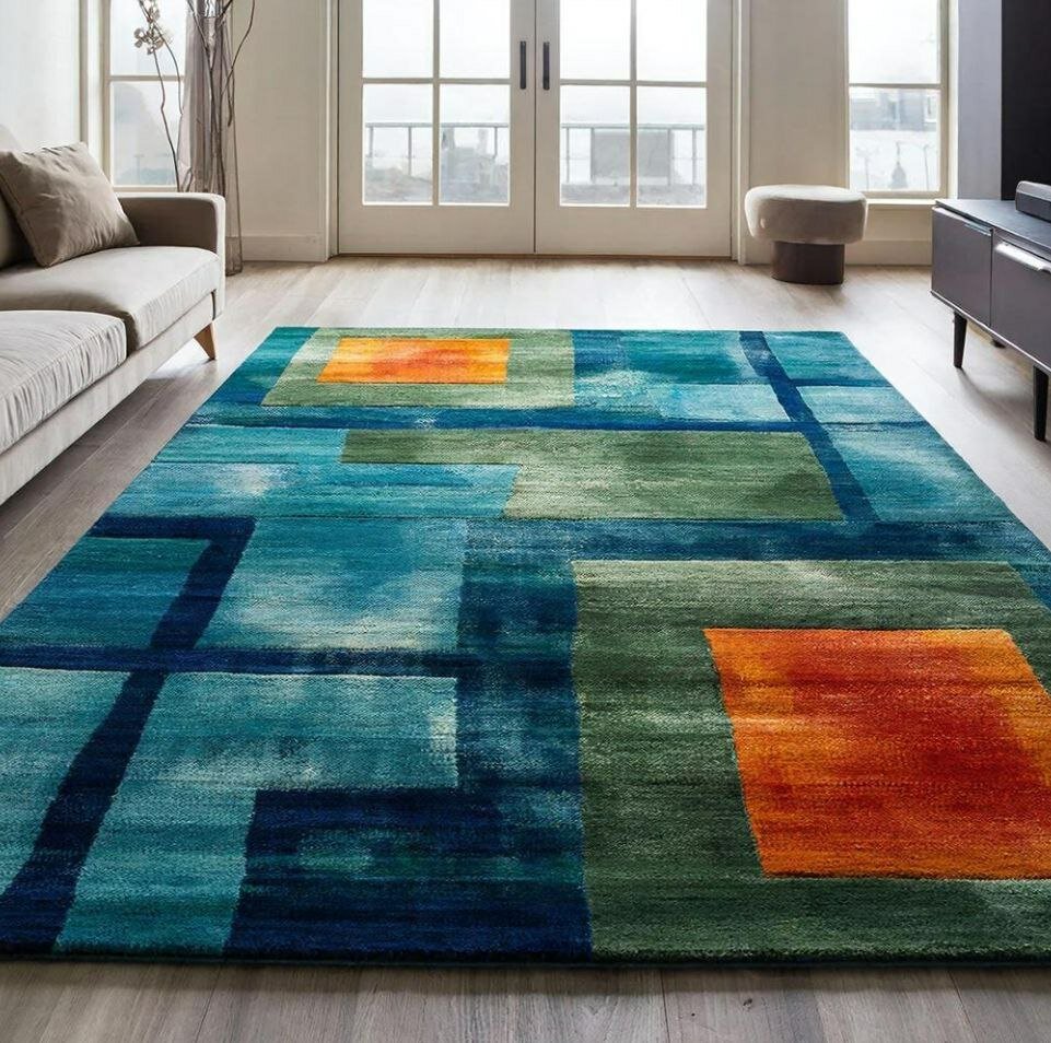 Ковер натуральный хлопок ручной работы нестондартный тонкая нитка очень нежный и теплый размер 60 на 110