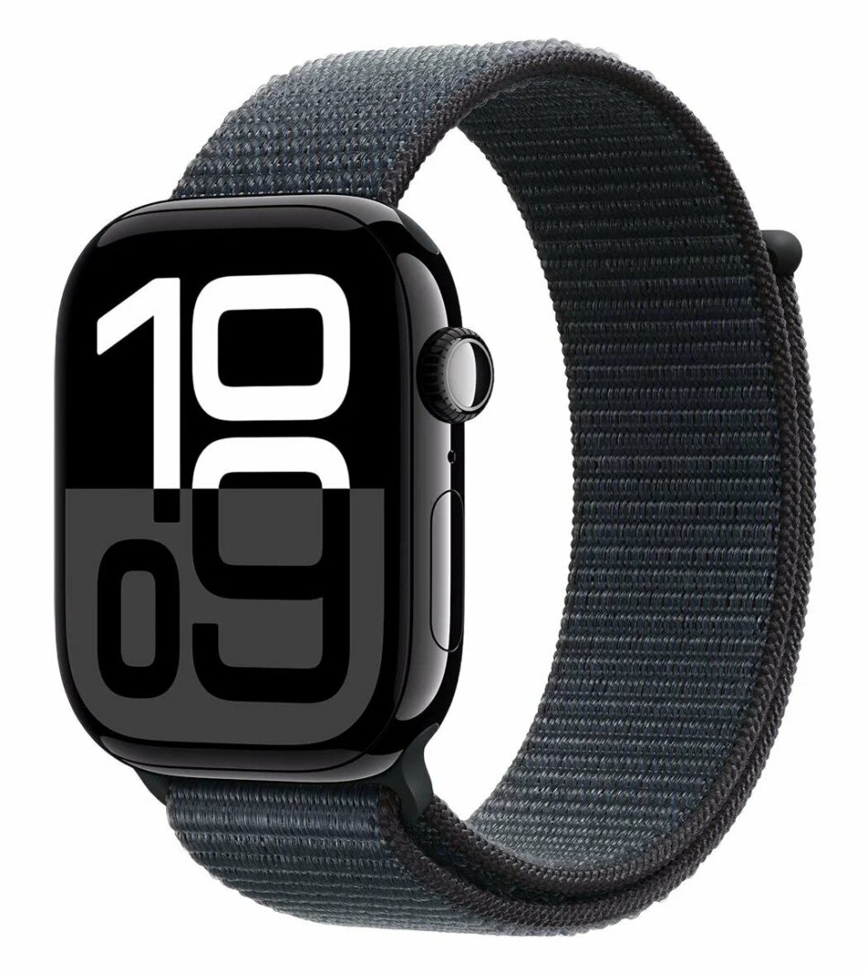 Умные часы Apple Watch Series 10 42mm Jet Black Aluminium Case With Black Ink Sport Loop