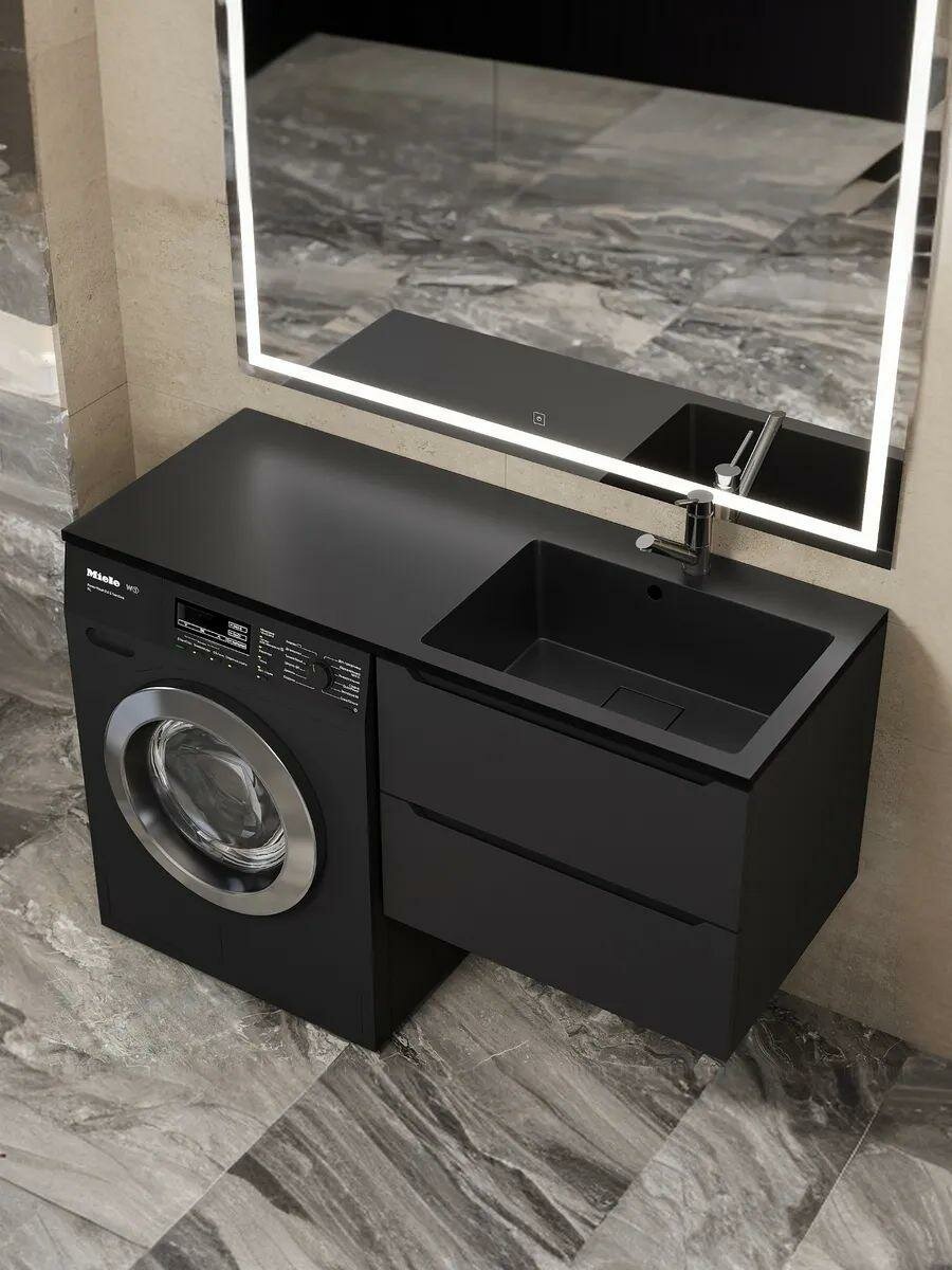 Раковина Uperwood Cosmos Quartz 120 RCosmos120RU угольная, кварцевый композит